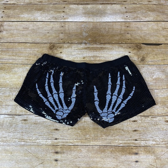 Too Fast | Shorts | Rat Baby By Too Fast Sequin Skeleton Hand Shorts ...